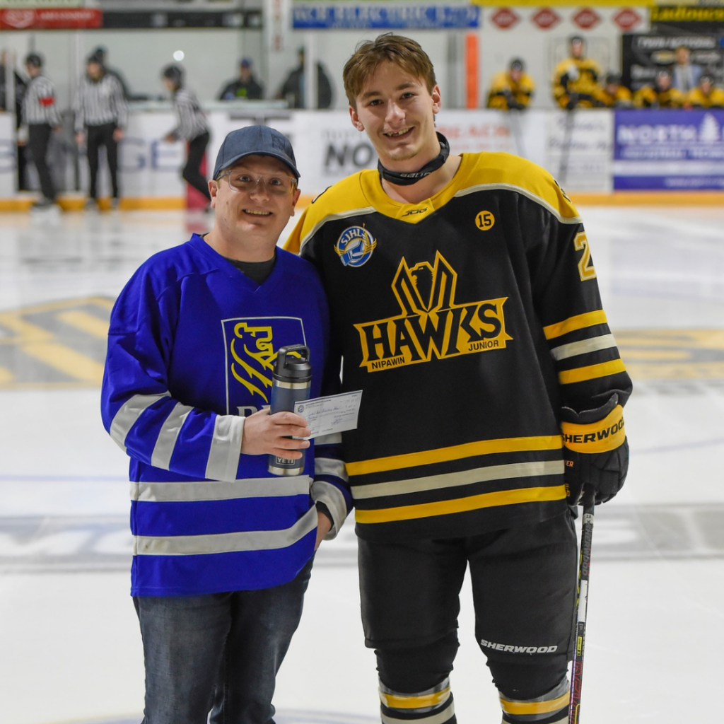 Hawks’ Tait Honoured for Community Leadership at Home Game | Nipawin Hawks